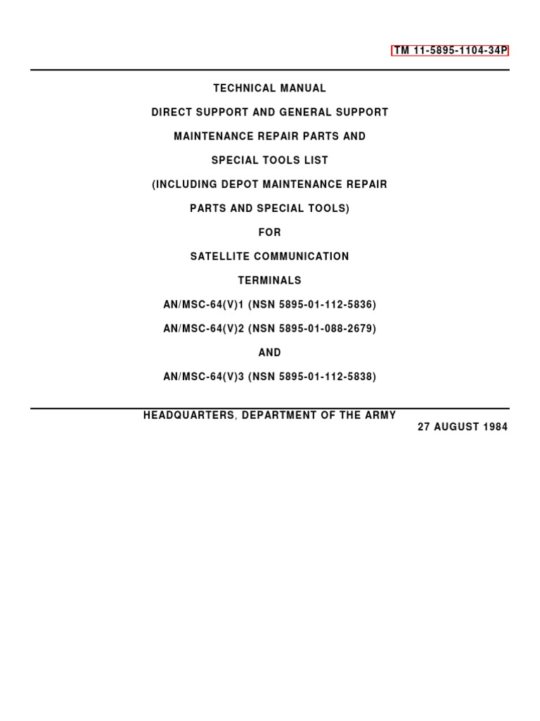 Satellite Comm Terminal Repair Guide | PDF | Manufactured Goods ...