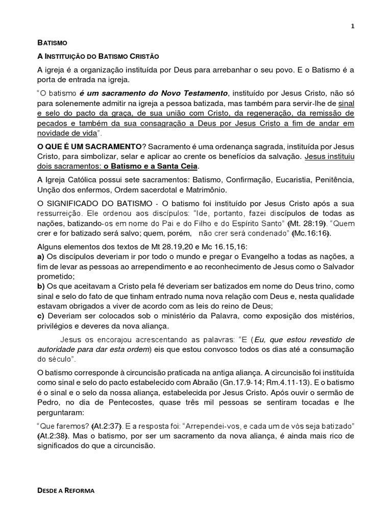 Batismo | PDF | Batismo | Jesus