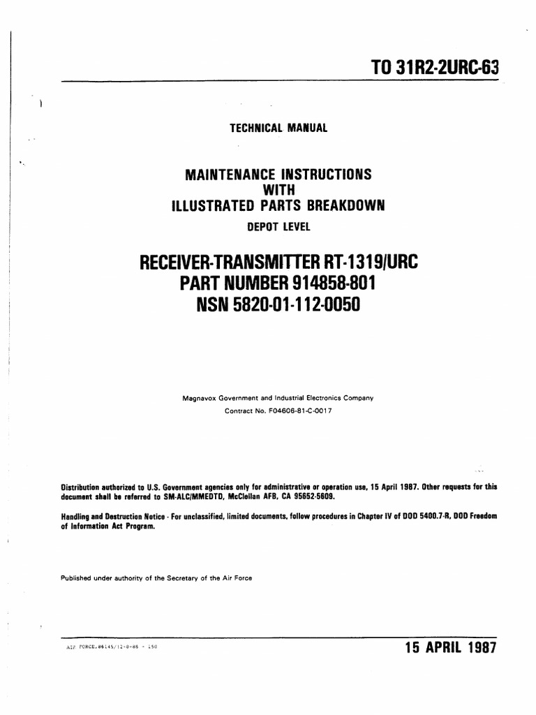 An PRC 113 RT 1319depot Level Manual | PDF