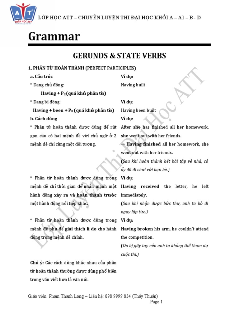 Past Participles & Past Gerunds 11 | PDF