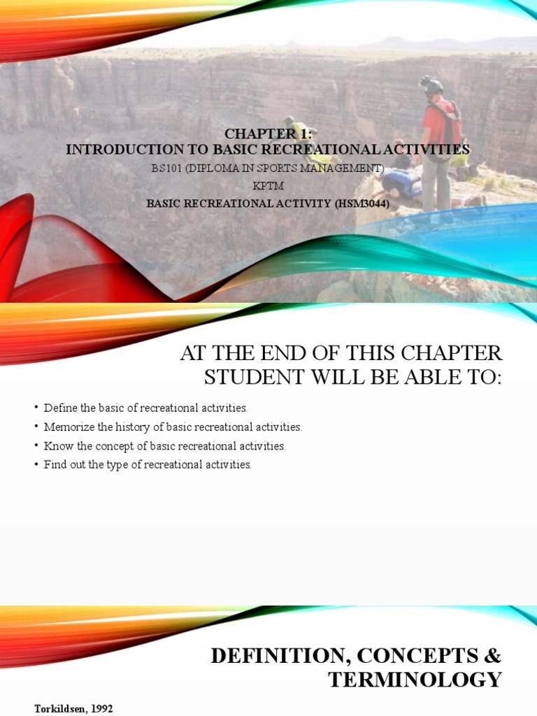 Chapter 1 - Introduction To Basic Rec Activities | PDF | Recreation ...