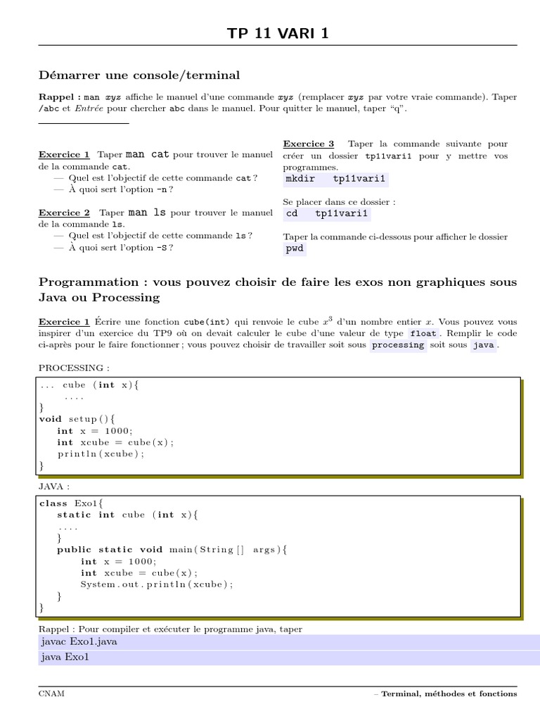 TP 11 | PDF | Java (Langage de programmation) | Programmation informatique