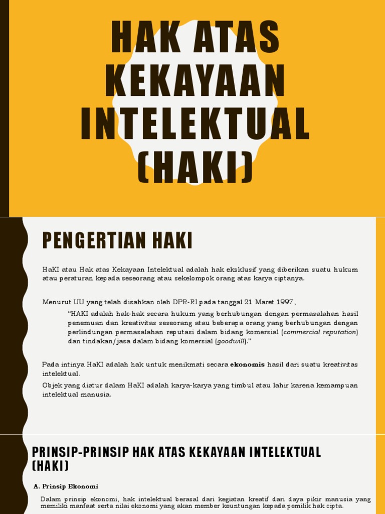 Hak Atas Kekayaan Intelektual (Haki) Kelas Xi | PDF