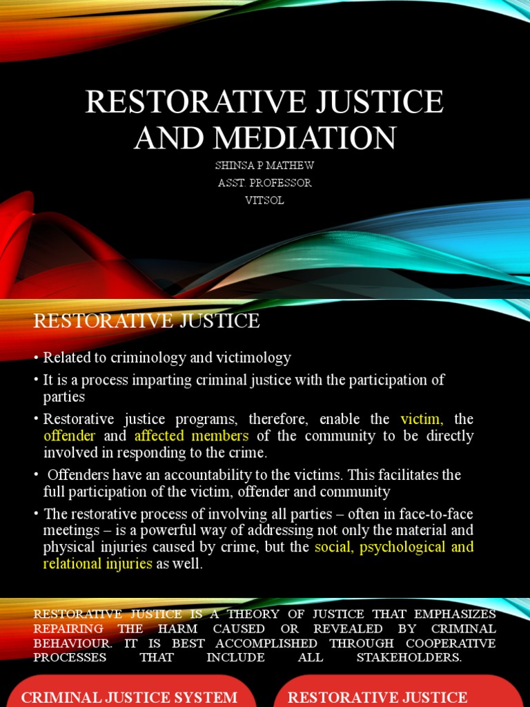 3restorative Justice and Mediation | PDF | Restorative Justice | Crime ...