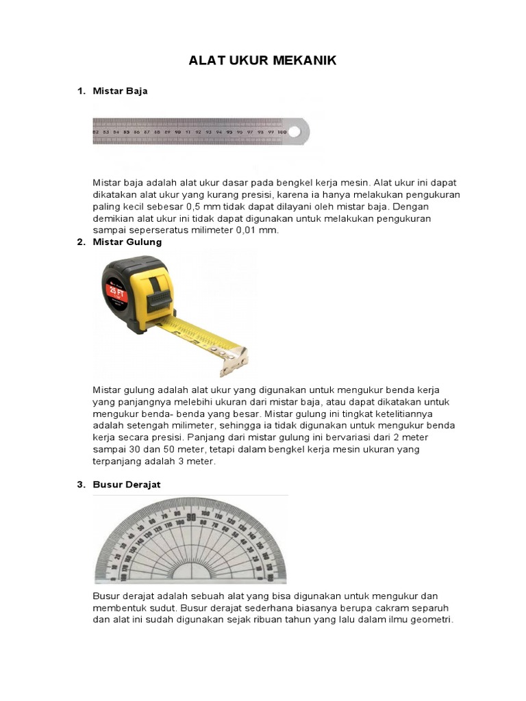 MEKANIKAL MEASURING TOOLS | PDF