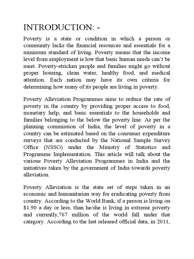 Poverty Alleviation Programmes in India | PDF | Poverty | Poverty ...