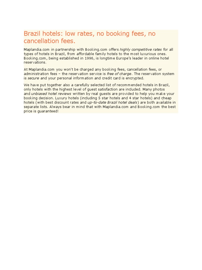 Brazil Hotels | PDF