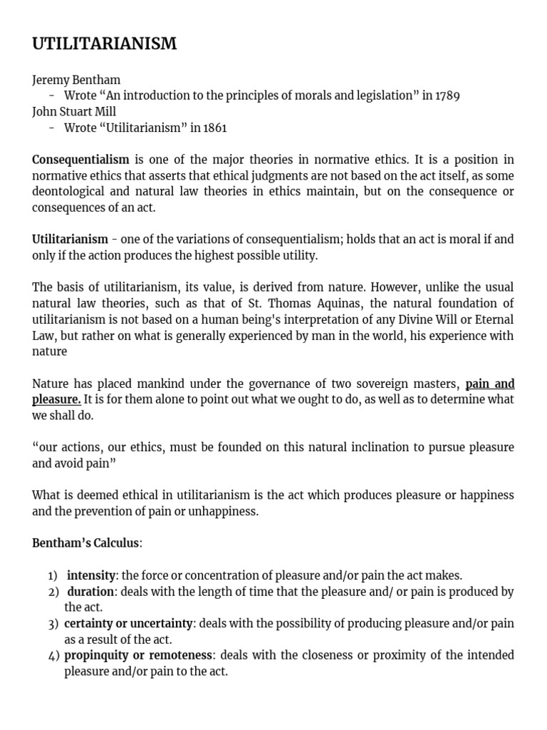 Gec Ethics - Finals Reviewer | PDF | Utilitarianism | Justice