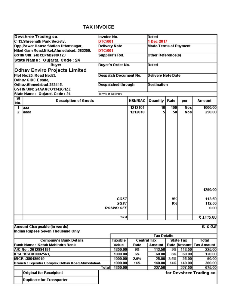 Harsiddhi To HP | PDF | Invoice | Economies