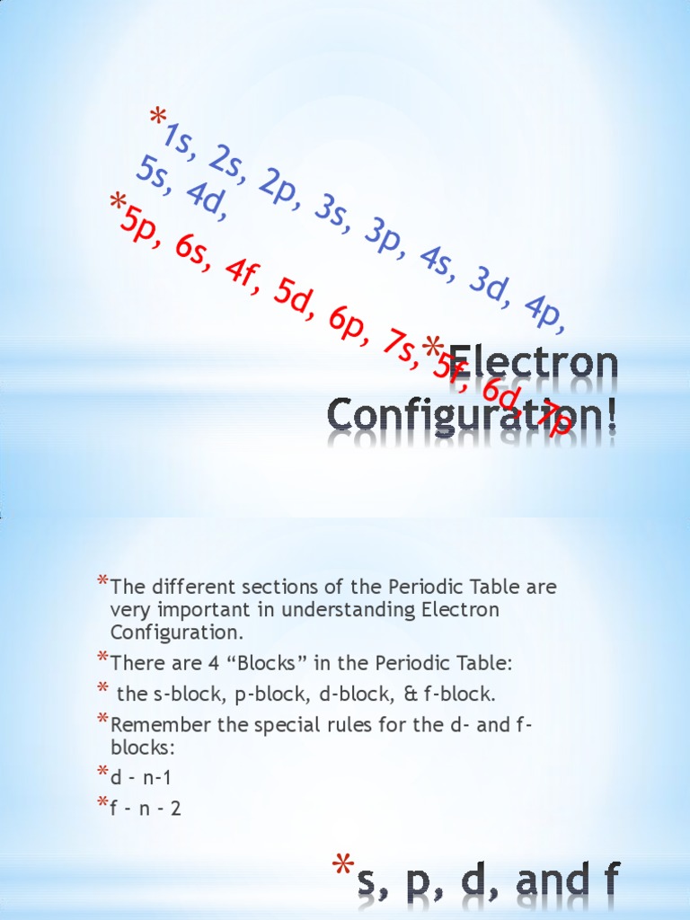 Lecture 4 5 Pdf Electron Configuration Periodic Table