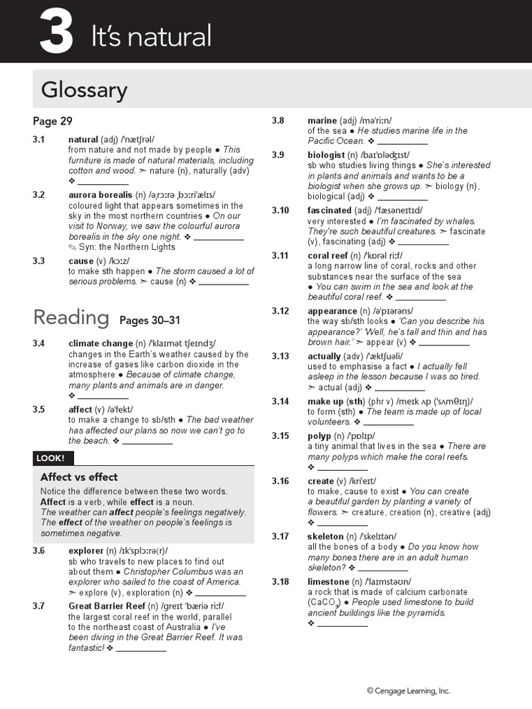 b1 Wordlist Unit 3 | PDF | Renewable Energy | Coral
