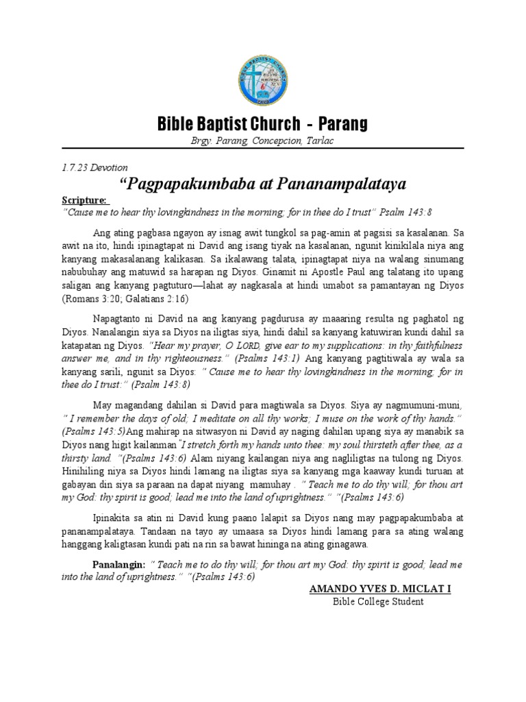 Devotion 2023-1-7 | PDF