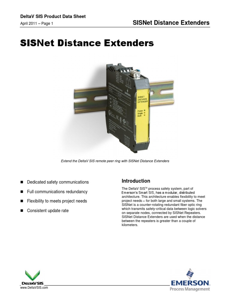 DeltaV SISnet Distance Extenders (2011) | PDF | Optical Fiber | Network ...