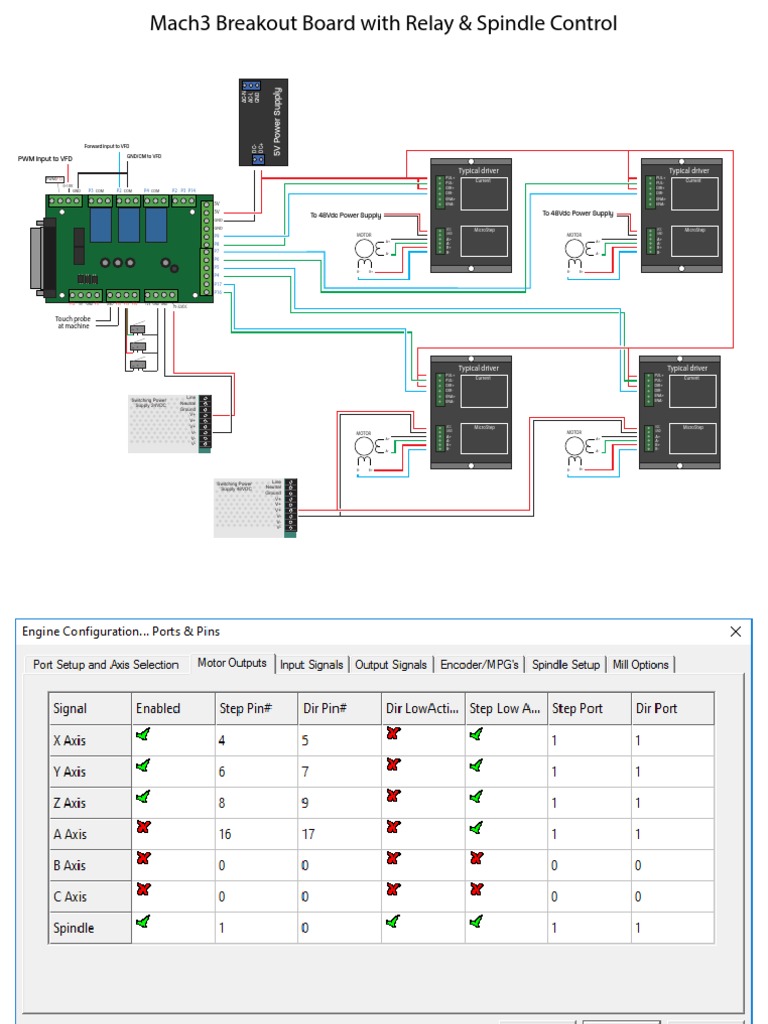 Mach3 Bob With Spindle and Relay Wiring Diagram June 2017 | PDF ...