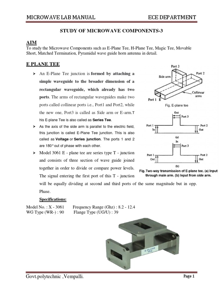 Study of Micro Wave Componets - 3 | PDF | Antenna (Radio) | Waveguide
