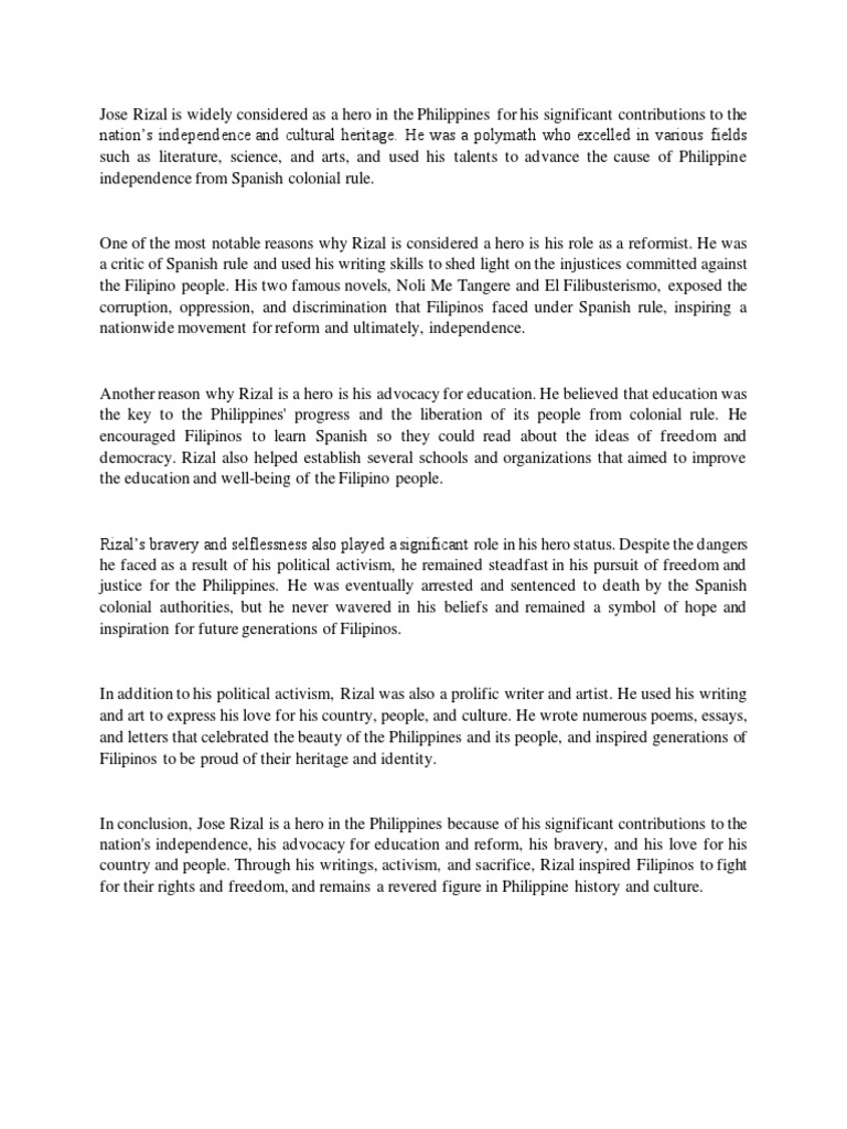 Jose Rizal: Hero of Philippine Independence | PDF