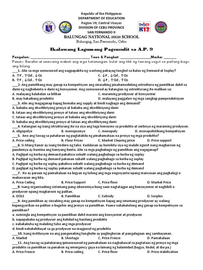 Ap 9 2ND Sum Q2 | PDF