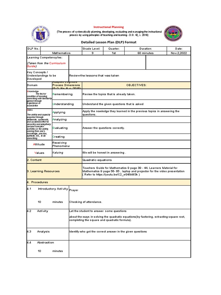 DLP For Review and Exam | PDF
