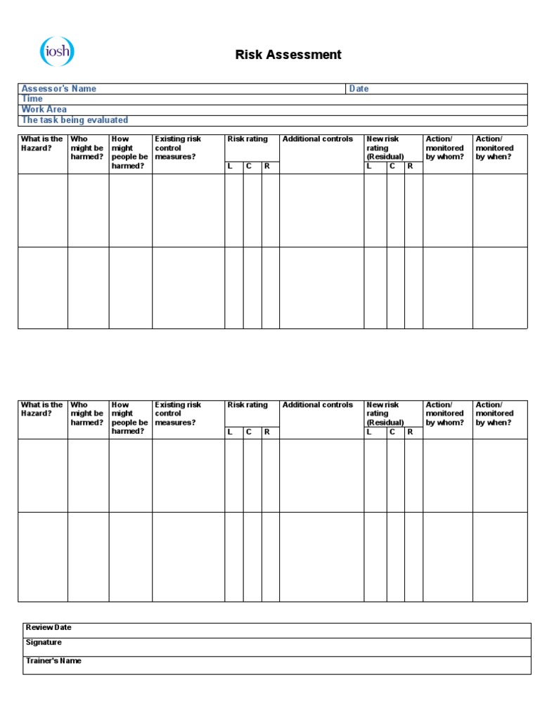Risk Assessment IOSH | PDF Risk Assessment IOSH | PDF