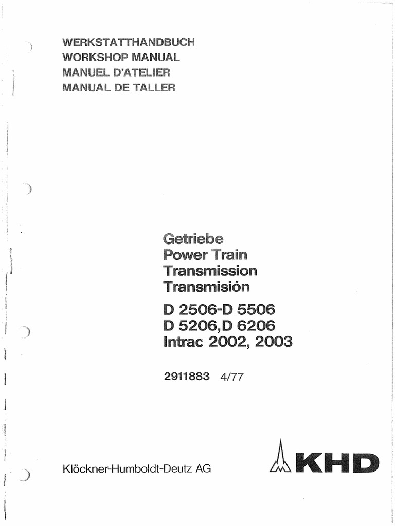 Transmissions Deutz Tw25 Tw35 Tw50 | PDF