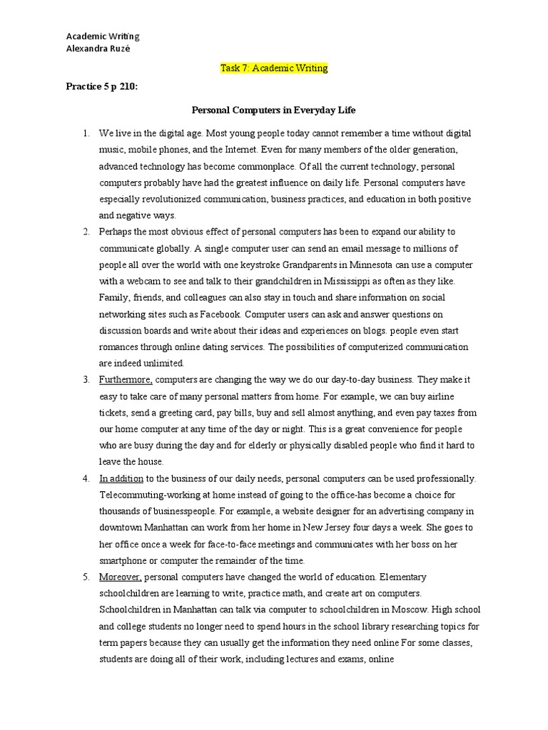 Academic Writing - Task 7 - Hfe2108a - Alexandra Ruzé | PDF | Internet ...