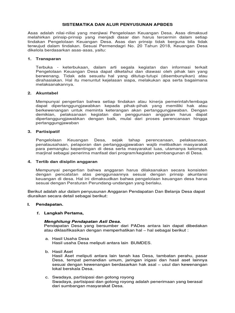 Panduan Penyusunan APBDes | PDF