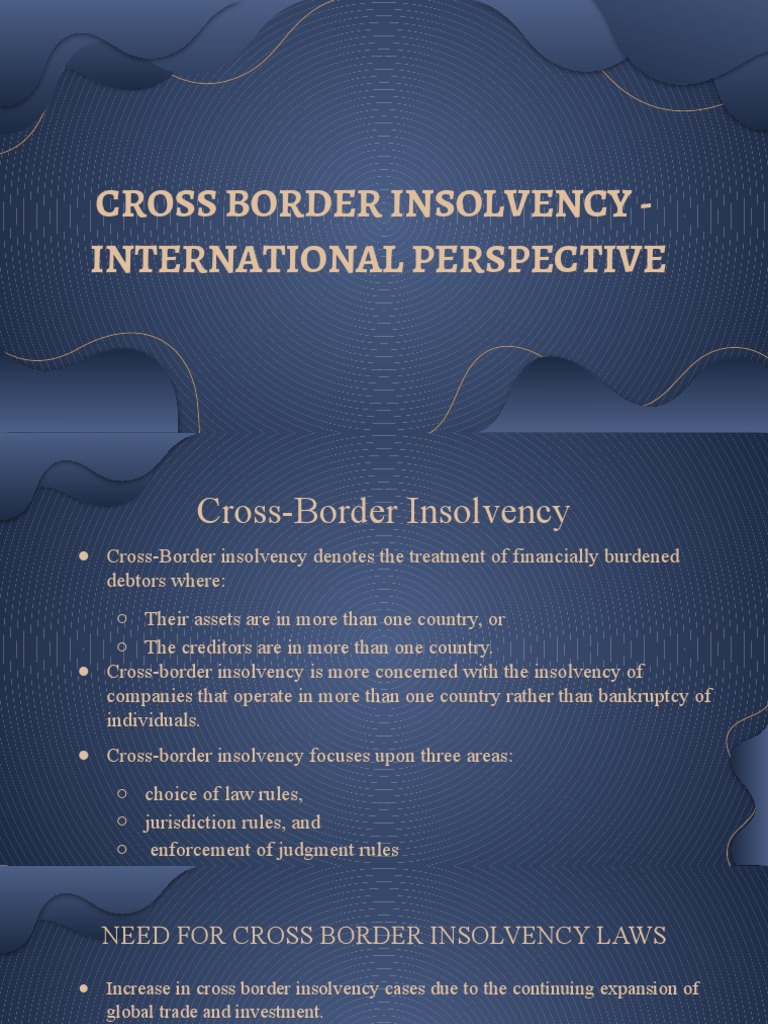 Cross Border Insolvency - International Perspective | PDF | Bankruptcy | Business Law