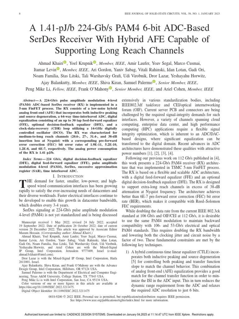 RX Paper | PDF | Analog To Digital Converter | Amplifier