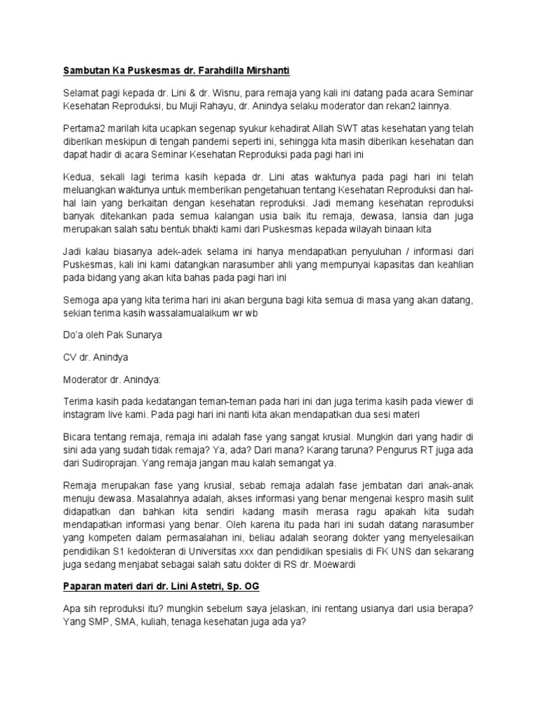 Notulen Seminar Kespro | PDF | Pengembangan Diri