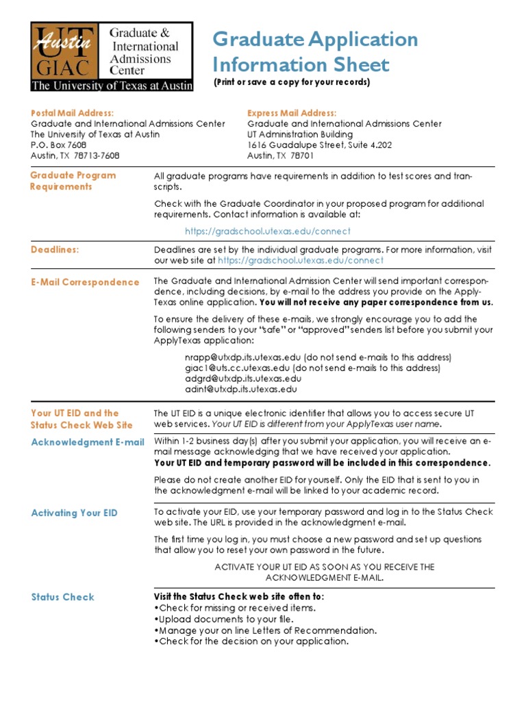 Graduate Application Information Sheet | PDF | World Wide Web ...