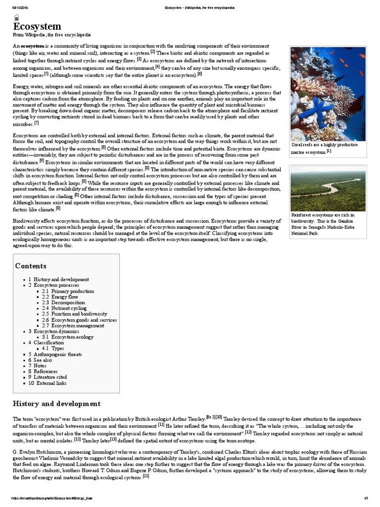Ecosystem - Wikipedia, The Free Encyclopedia | PDF | Ecosystem ...