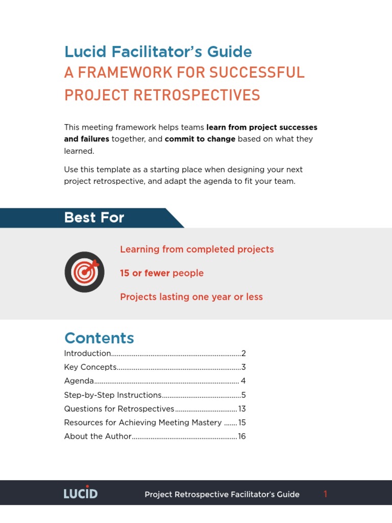 Project Retrospective Facilitators Guide | PDF | Brainstorming | Cognition
