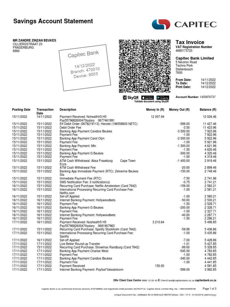 Account Statement | PDF | Payments | Automated Teller Machine