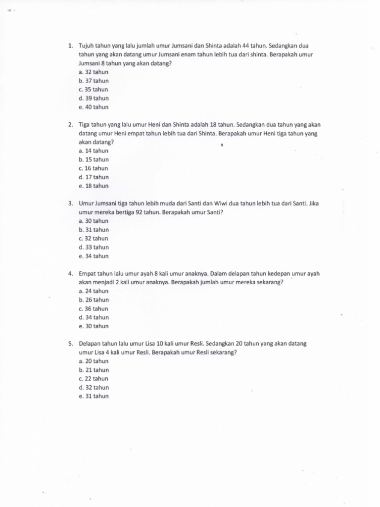 Tiu - Perbandingan Umur Dan KJ by Shinta Junawir Abu | PDF