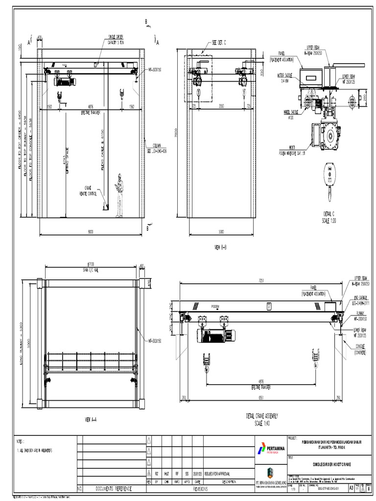 Bbg-Stp-Me-Dwg-001 Ii Single Girder Hoist Crane-1 | PDF