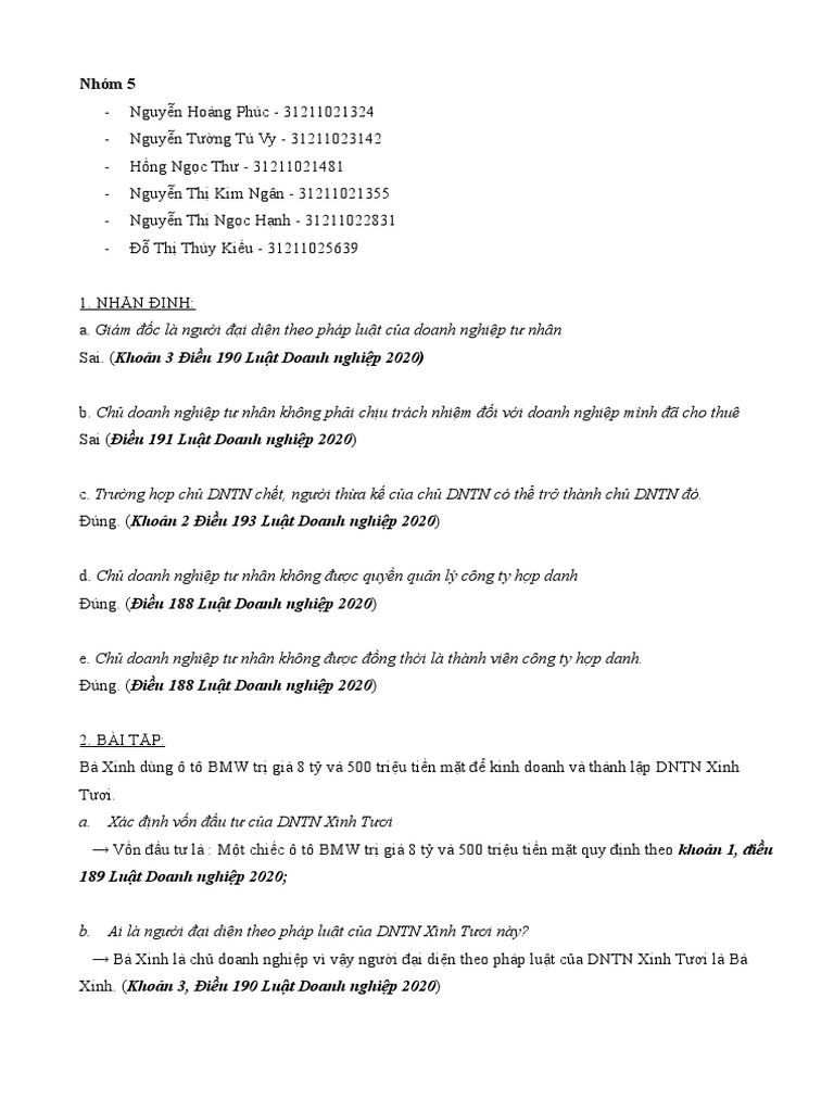 BT Nhóm 5 Bu I 2 | PDF