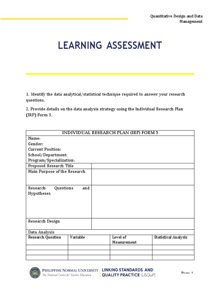 IRP Form 3 | PDF | Data Analysis | Data