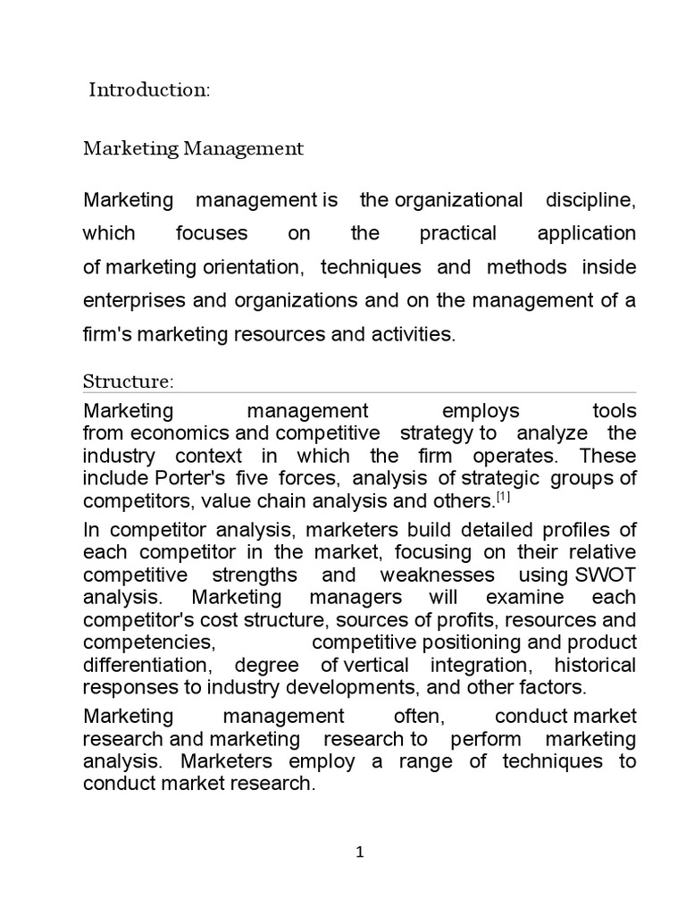 A Comprehensive Overview of Marketing Management Principles and ...