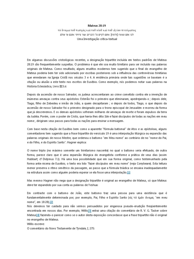 Mateo | PDF | Jesus | Trindade