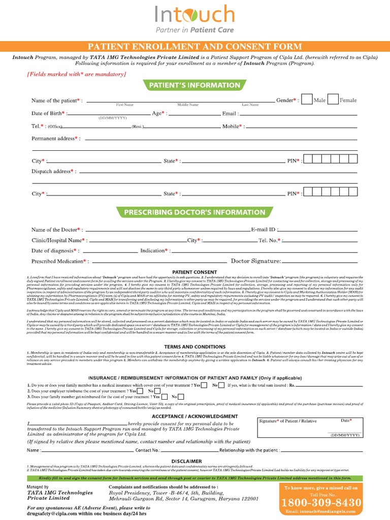 Consent Form Cipla | PDF