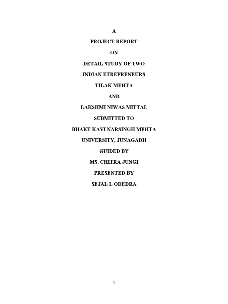 Sejal Odedra Project Report Sem 4 (1) N | PDF | Career & Growth