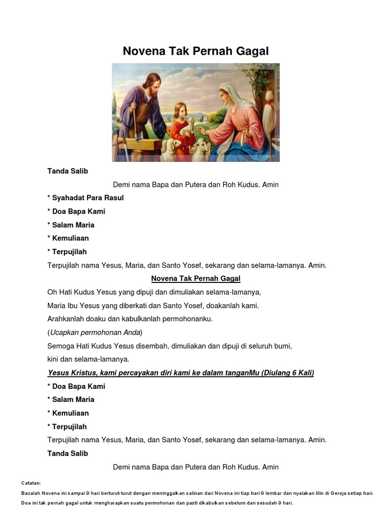 Novena Tak Pernah Gagal | PDF