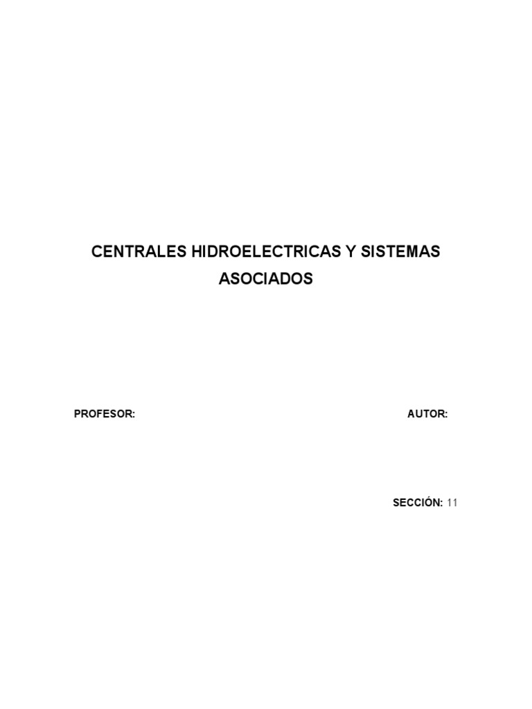 Centrales Hidroelectricas y Sistemas Asociados | Descargar gratis PDF ...