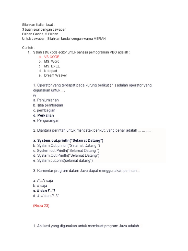 Soal PBO | PDF