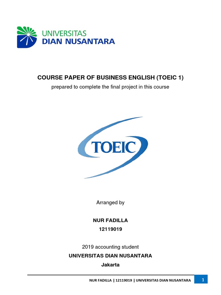 Business English Course Paper Guide | PDF | Reading Comprehension ...