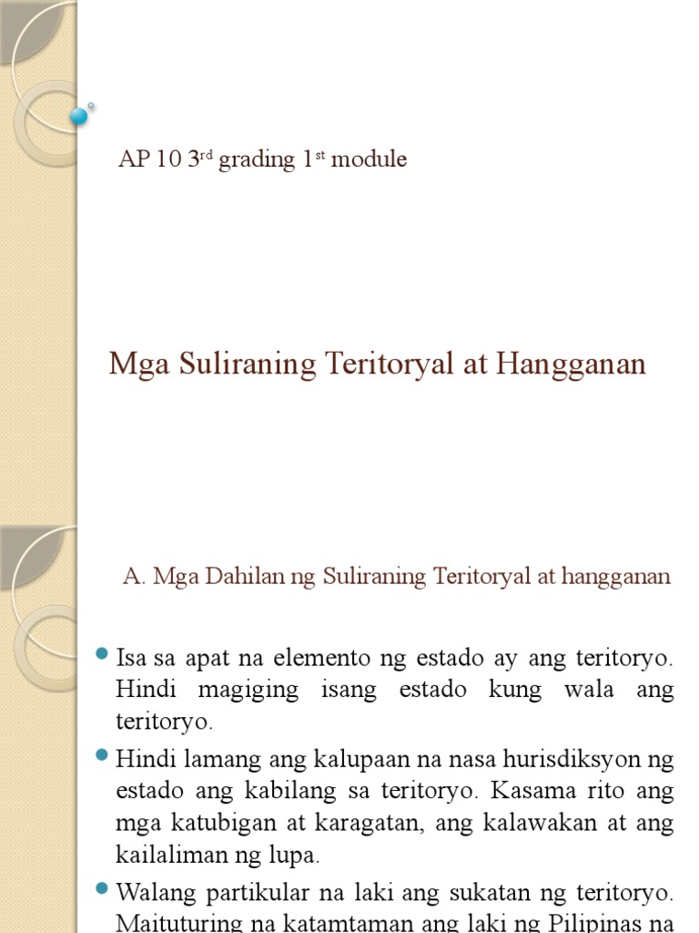 Mga Suliraning Teritoryal at Hangganan | PDF