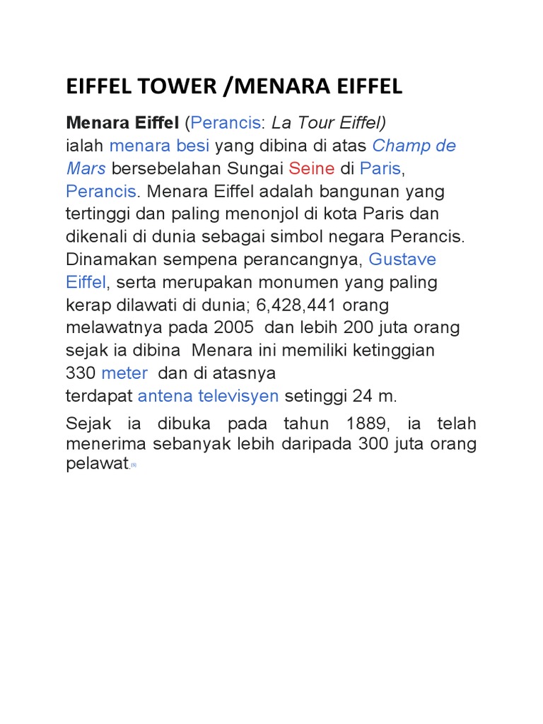 Modul Eiffel Tower | PDF