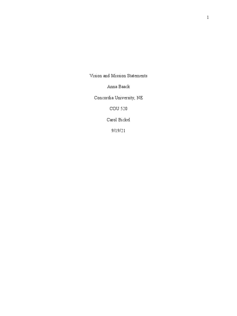School Counseling Vision Statement Example | PDF | School Counselor ...