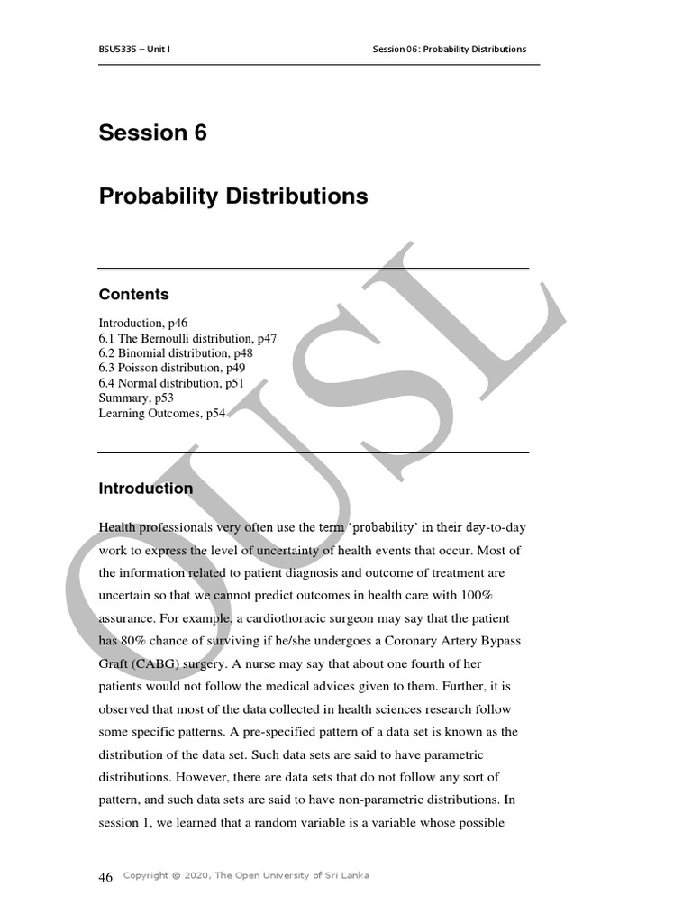 Session 6 | PDF | Probability Distribution | Normal Distribution