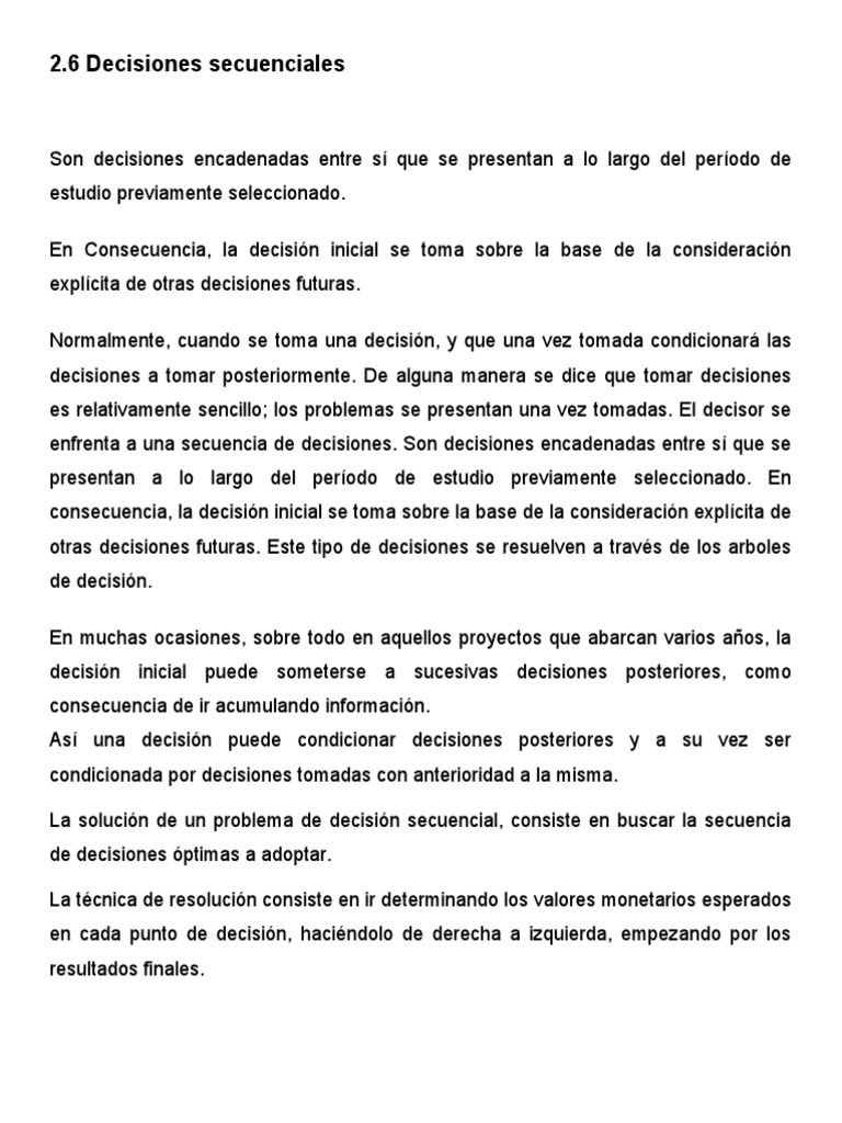 Decisiones Secuenciales | PDF
